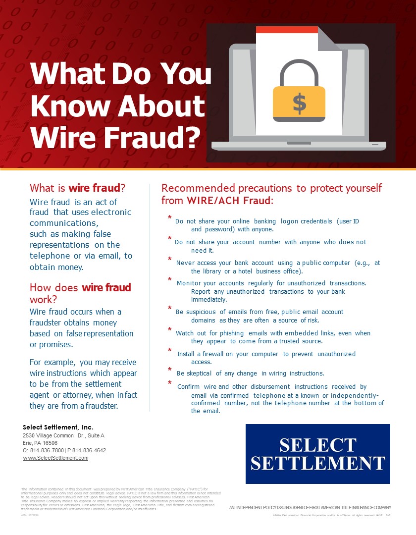 Fraud Alerts - Select Settlement Fraud Alerts - Select Settlement